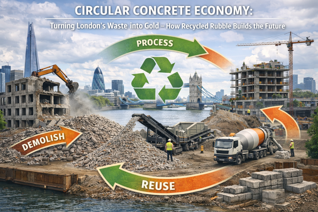 Circular Concrete Economy in London | Recycled Concrete by RMS